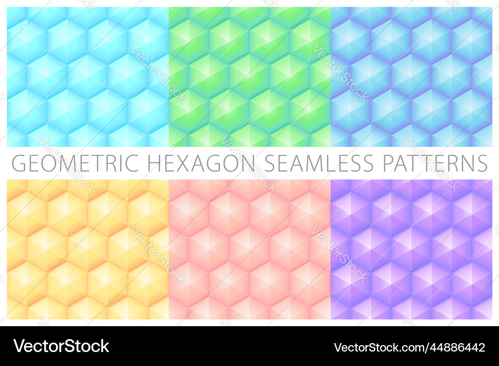 Pastel color set geometric hexagon seamless Vector Image