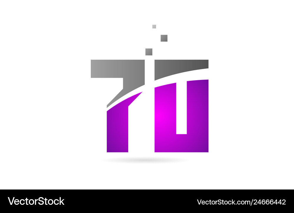 Pink grey number 70 for logo icon design Vector Image