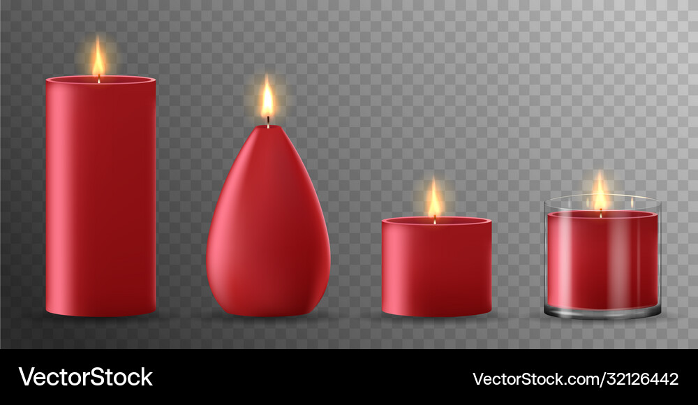 Red wax romantic candles Royalty Free Vector Image