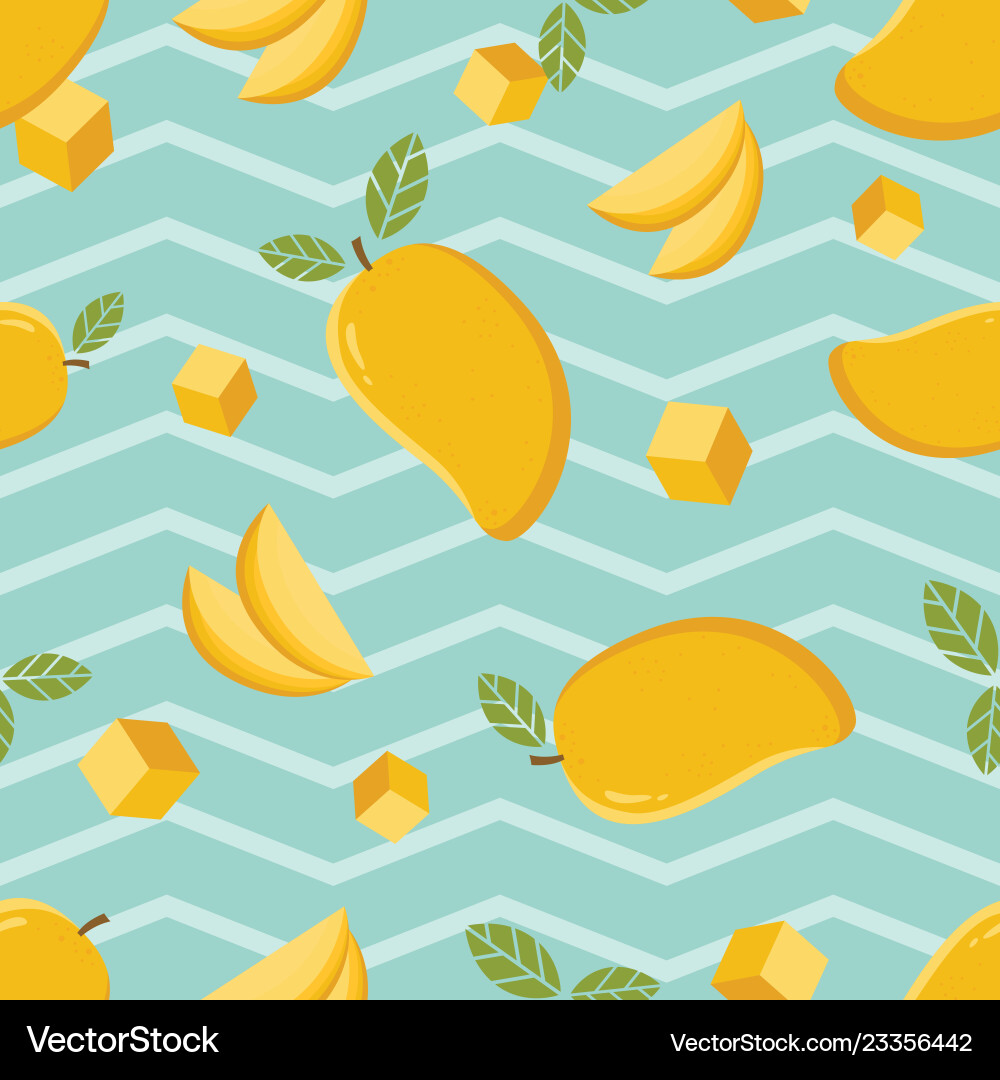 Seamless background pattern yellow mango Vector Image