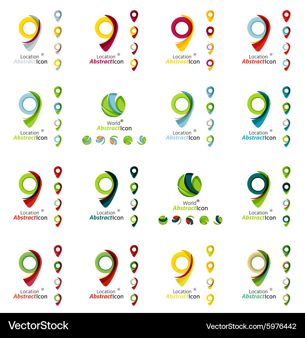 Set of map tag logo icons Royalty Free Vector Image