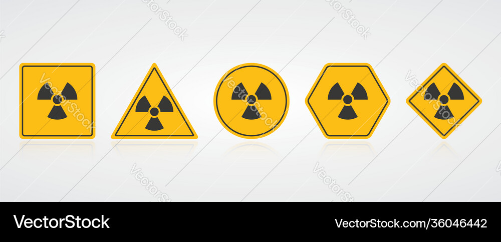 Symbol radiation warning danger yellow sign Vector Image