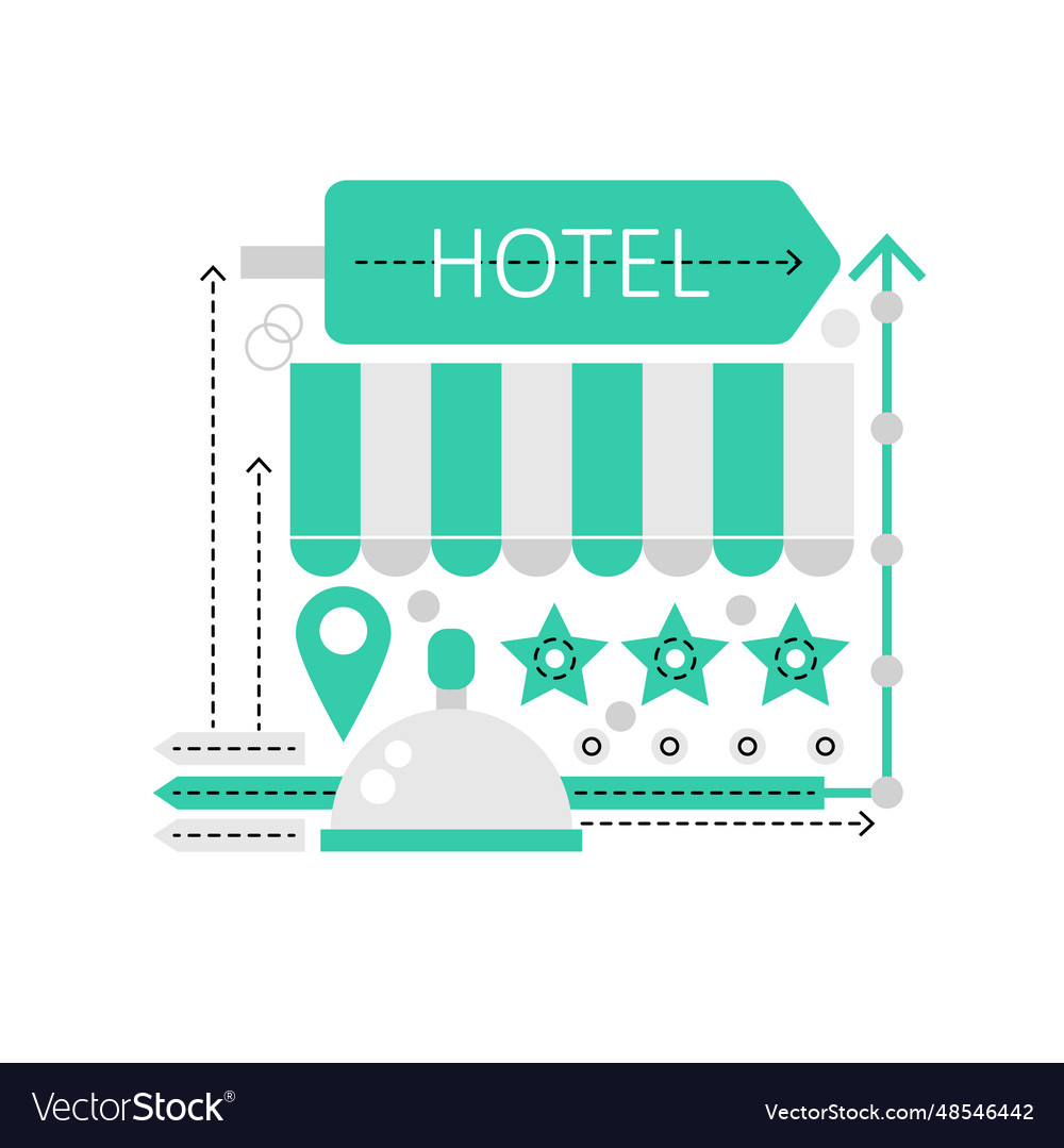 Three stars hotel sign Royalty Free Vector Image