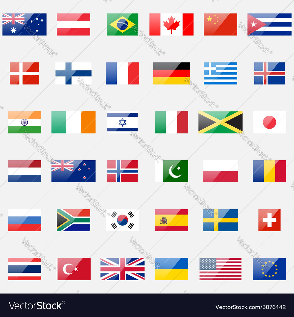 World flags Royalty Free Vector Image - VectorStock