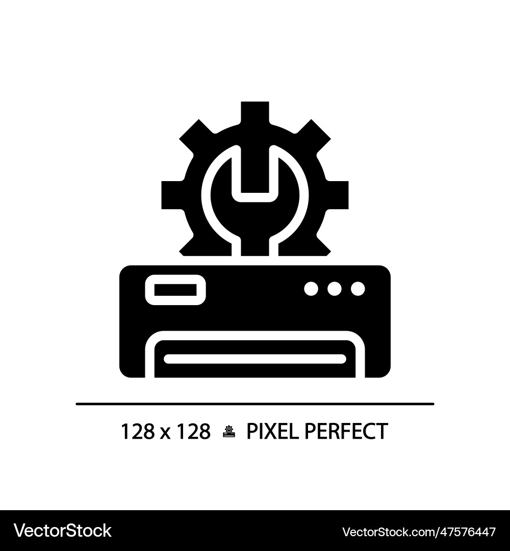Ac repair black glyph icon Royalty Free Vector Image