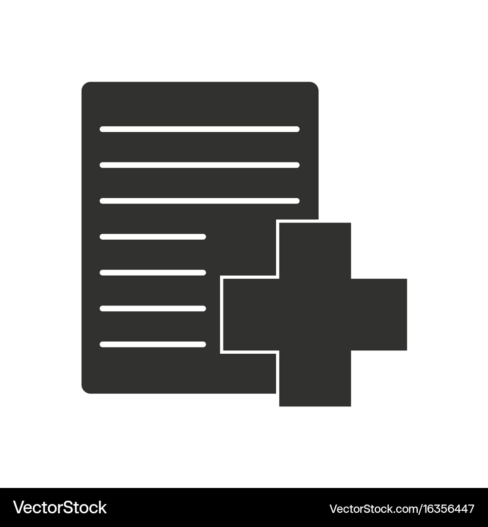 Black icon on white background medical form Vector Image