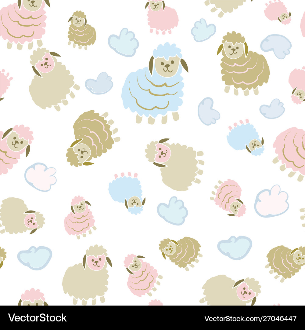 Boy or girl lambs counting sheep collection repeat