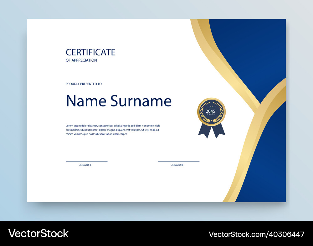 Certificate template diploma of modern design Vector Image