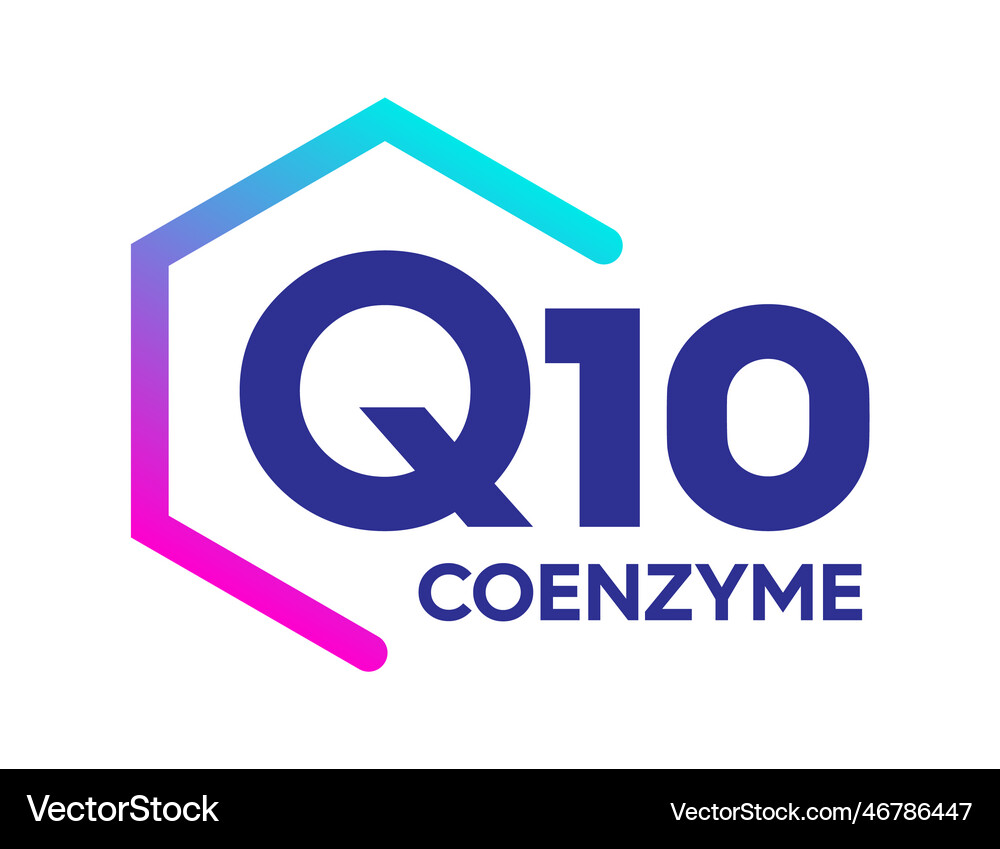 Coenzyme q10 symbol icon logo concept Royalty Free Vector