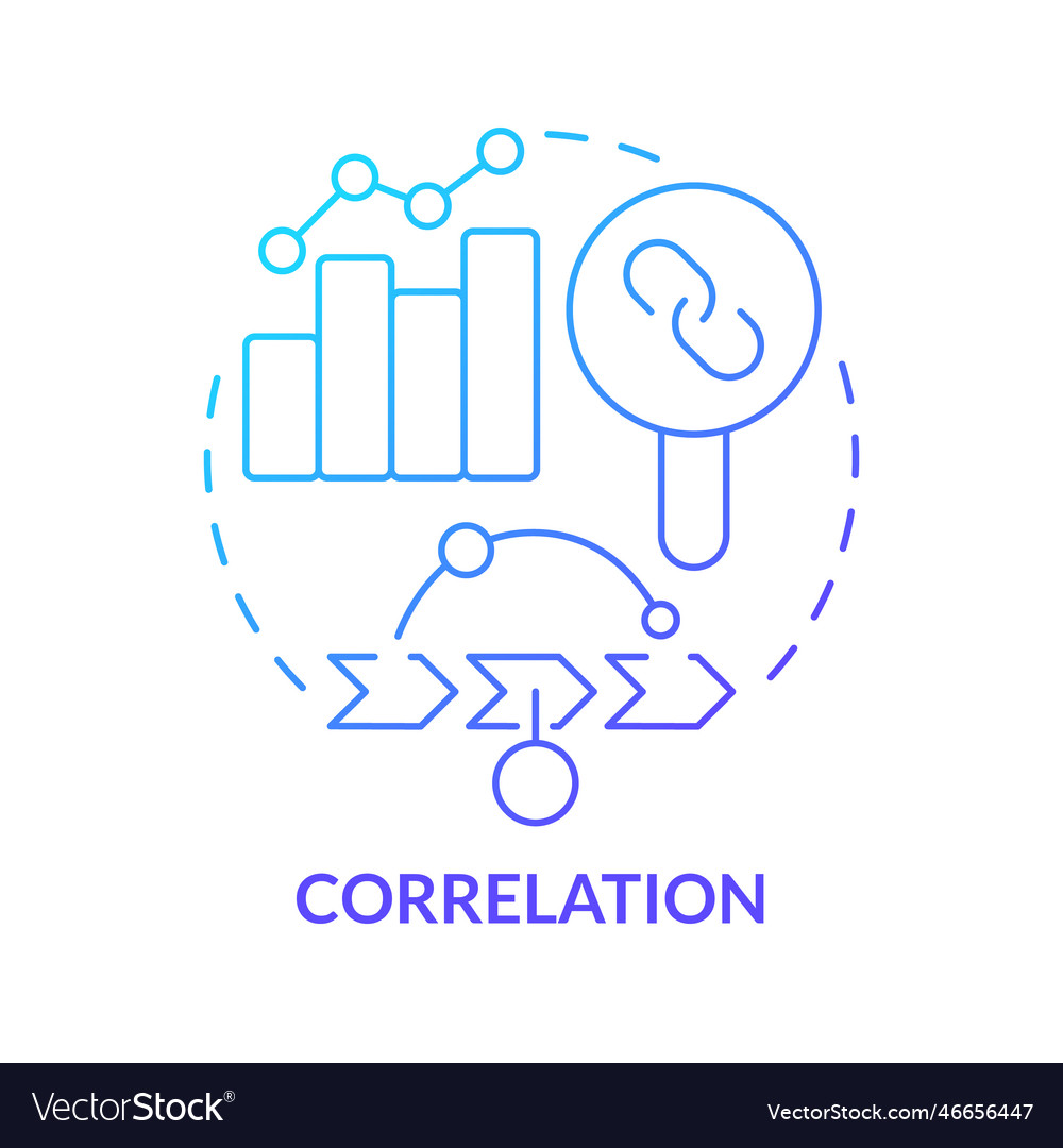 Correlation Blue Gradient Concept Icon Royalty Free Vector