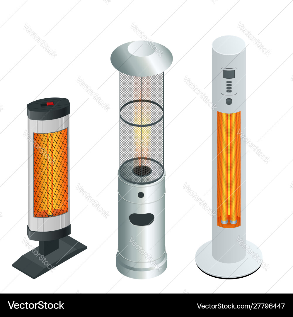 Electric modern long-wave infrared patio heaters Vector Image