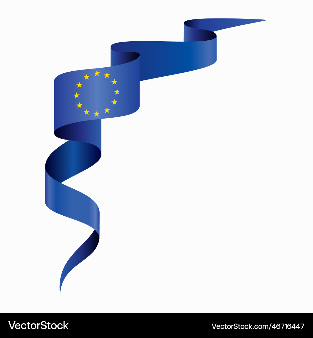 European union flag wavy abstract background Vector Image