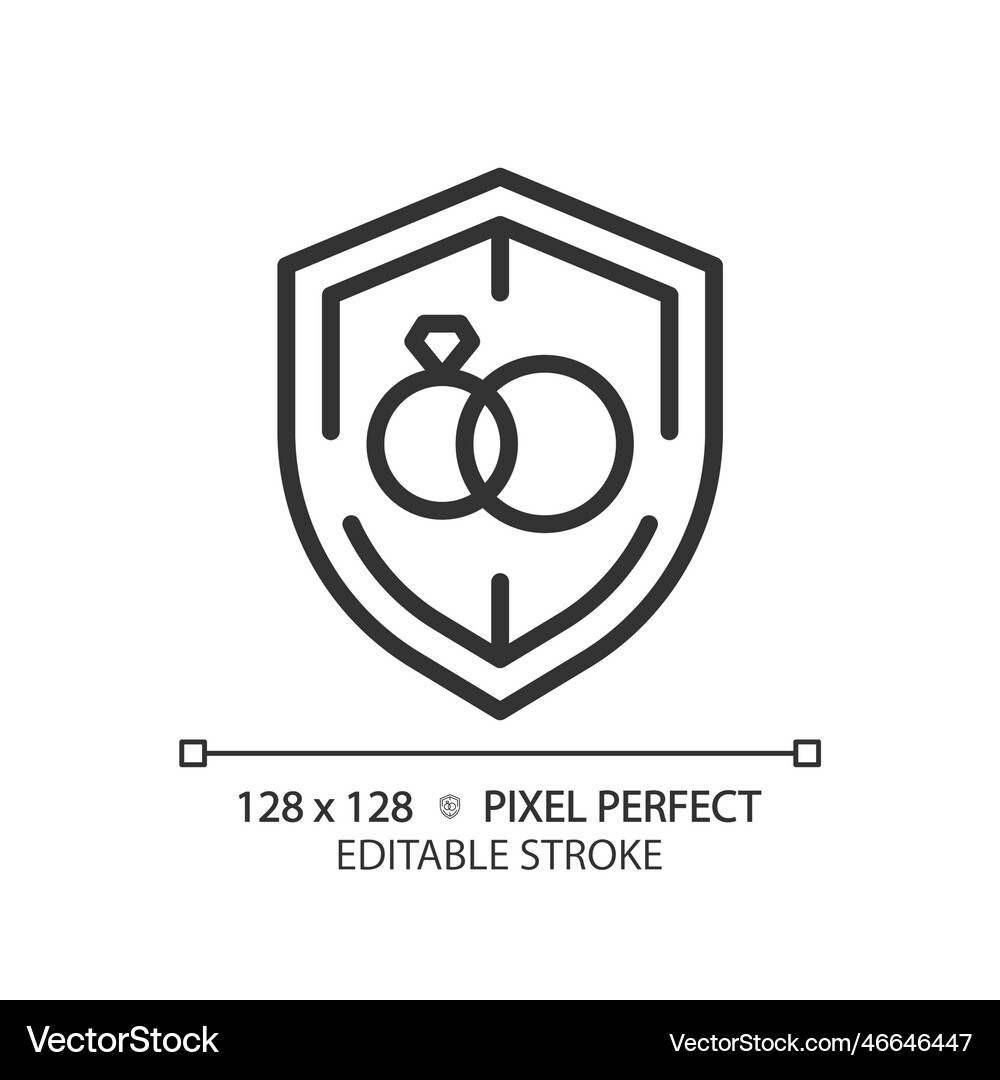 Family law pixel perfect linear icon Royalty Free Vector
