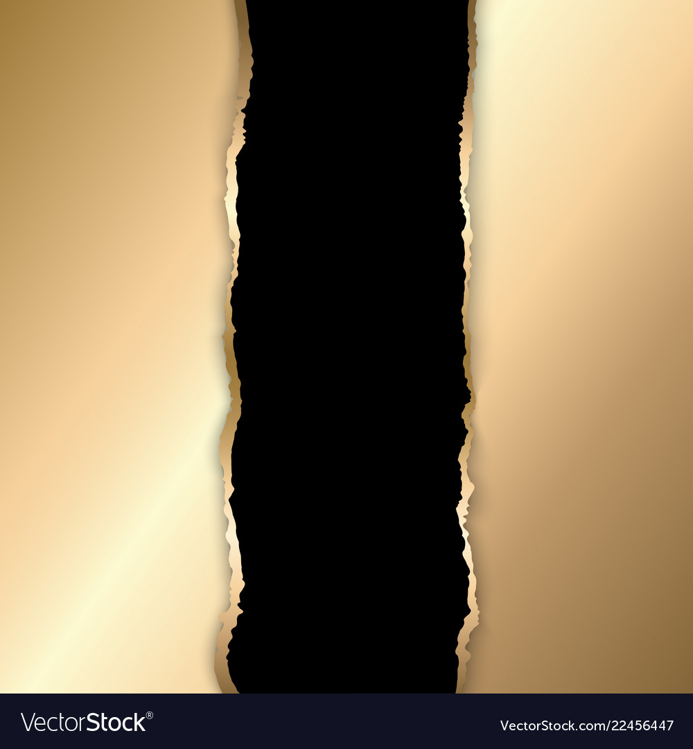 Gold and black torn paper template background Vector Image