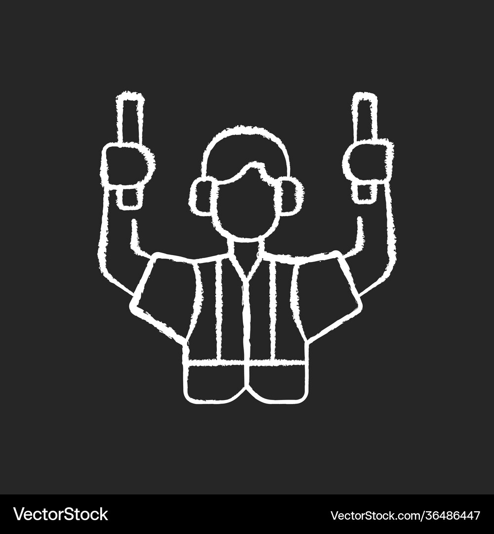 Ground handling chalk white icon on black Vector Image