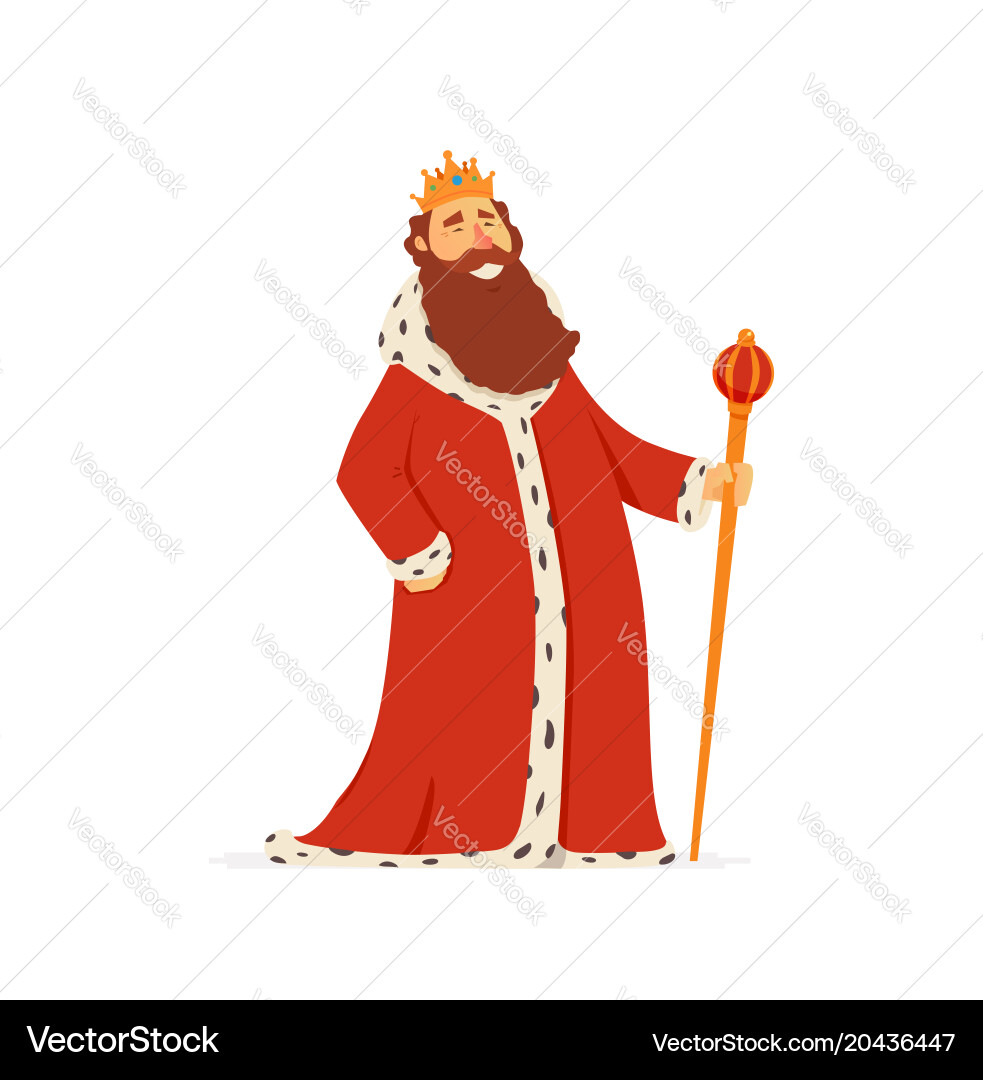 King - modern cartoon people characters Royalty Free Vector