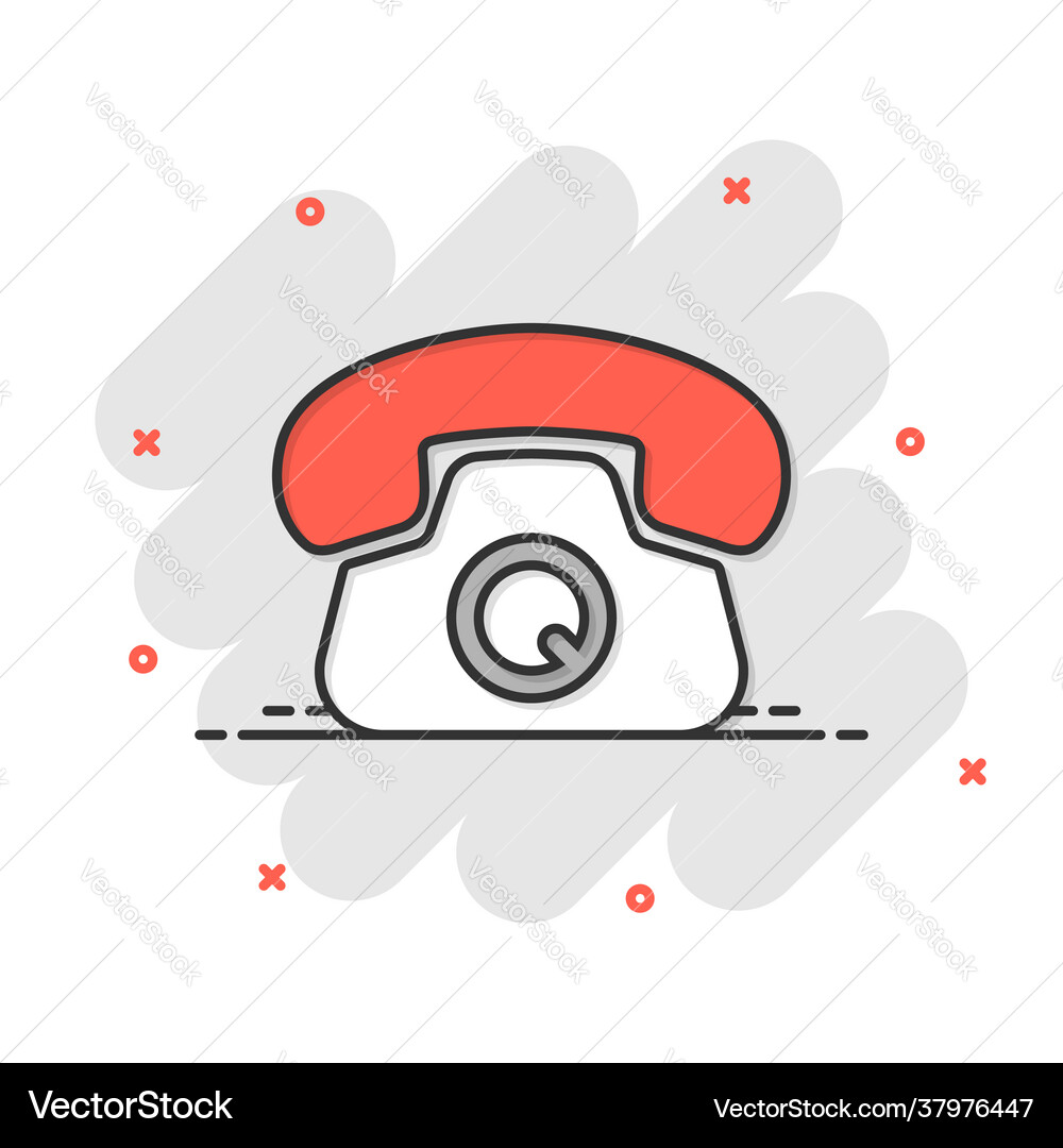 Mobile phone icon in comic style telephone talk Vector Image