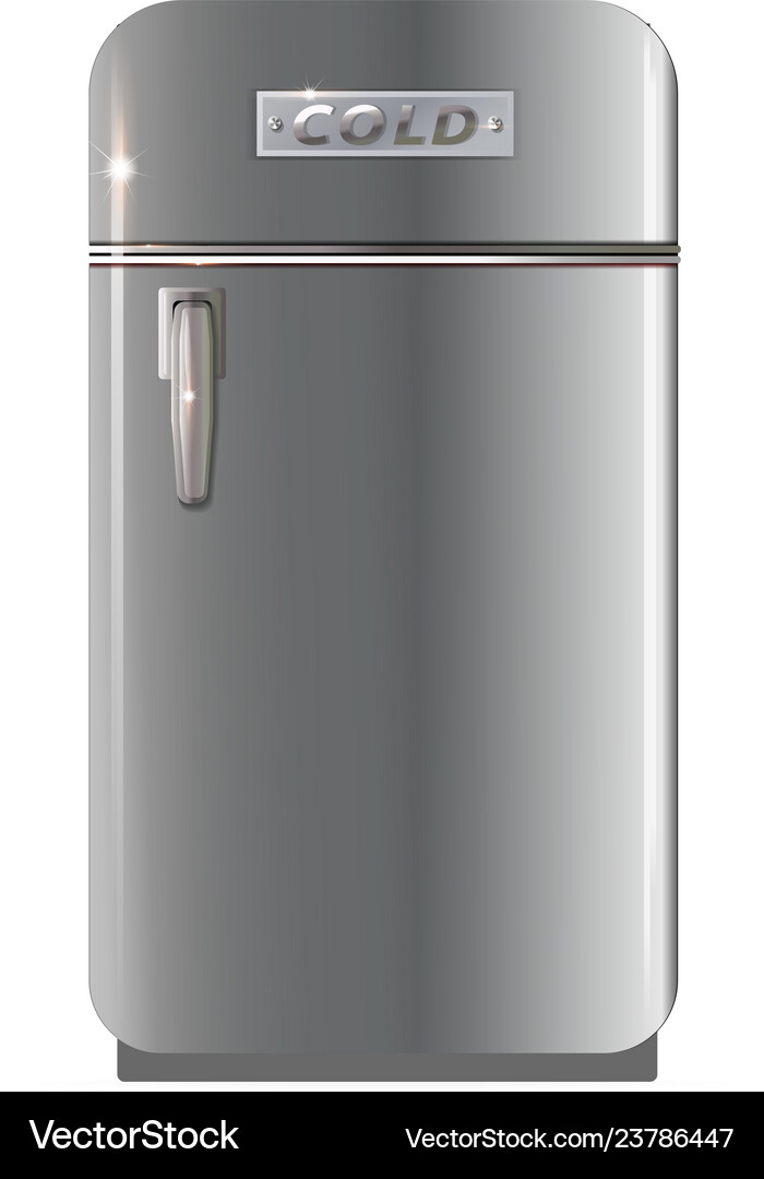Retro fridge icon flat of Royalty Free Vector Image
