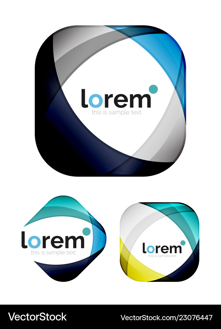 Set of geometric shape convergence logo design Vector Image