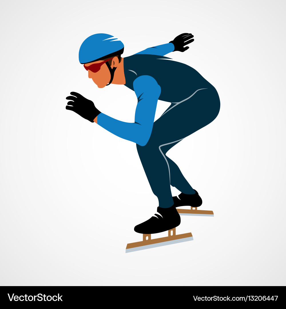Silhouette speed skaters Royalty Free Vector Image