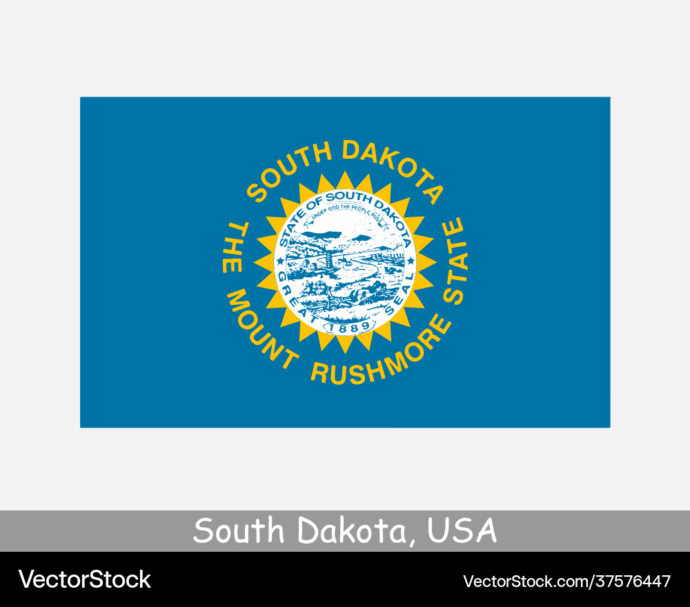 South dakota usa state flag sd Royalty Free Vector Image