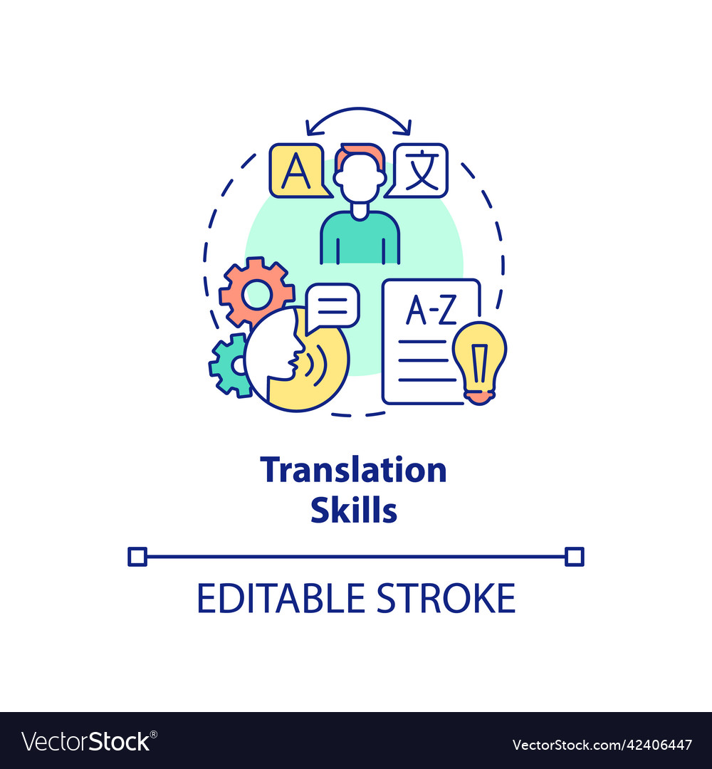Translation skills concept icon Royalty Free Vector Image