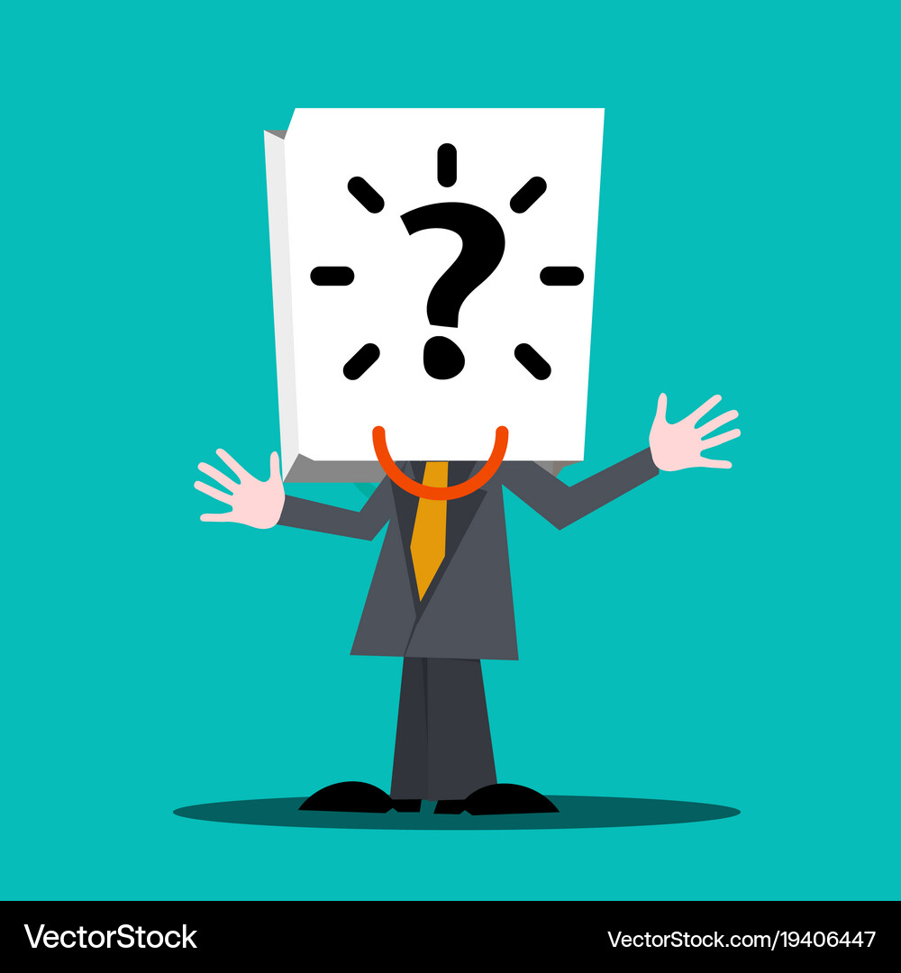 Unknown man hidden male in suit with question Vector Image