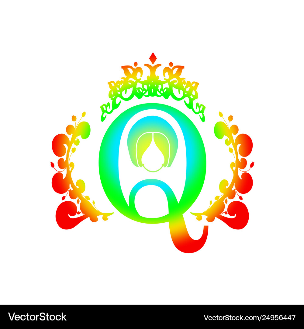 Vintage queen silhouette medieval profile Vector Image