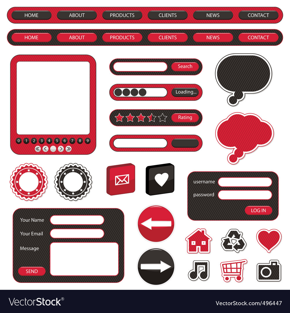 Web objects Royalty Free Vector Image - VectorStock