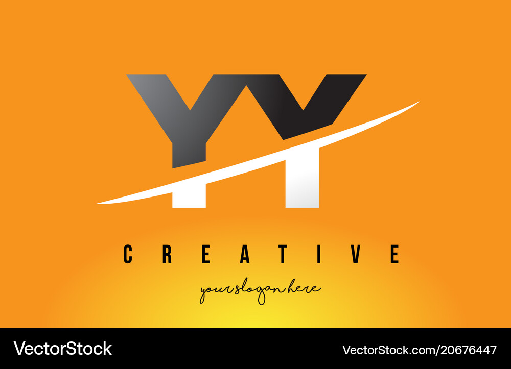 Yy y letter modern logo design with yellow Vector Image