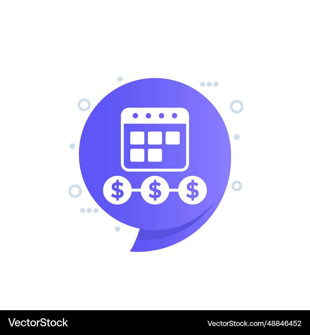 Annuity icon with calendar periodic payments Vector Image
