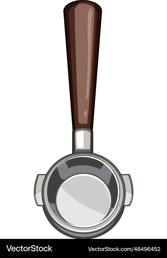 Brown portafilter coffee cartoon Royalty Free Vector Image