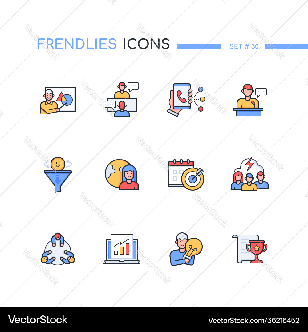 Business training - modern line design style icons