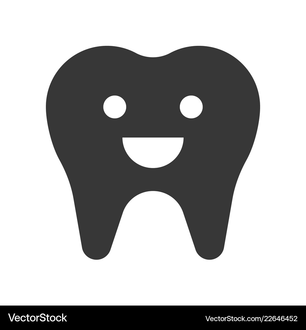 Cute healthy tooth smile dental related solid icon