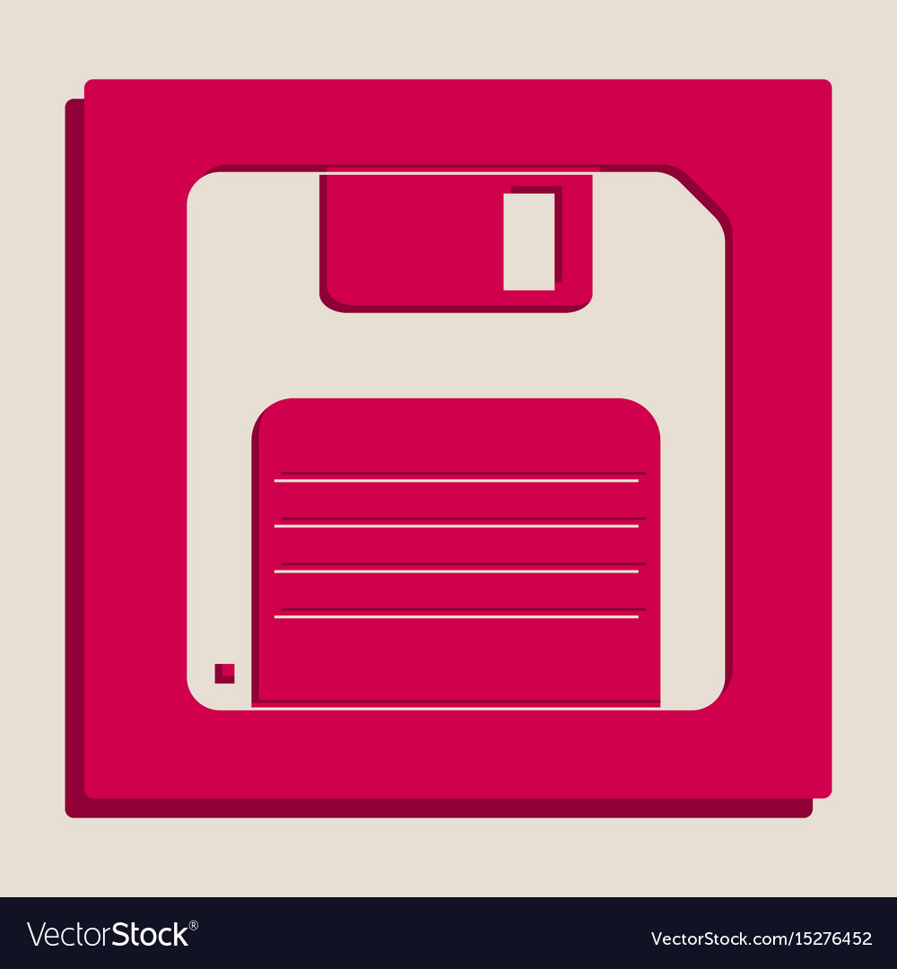 Floppy disk sign grayscale version Royalty Free Vector Image