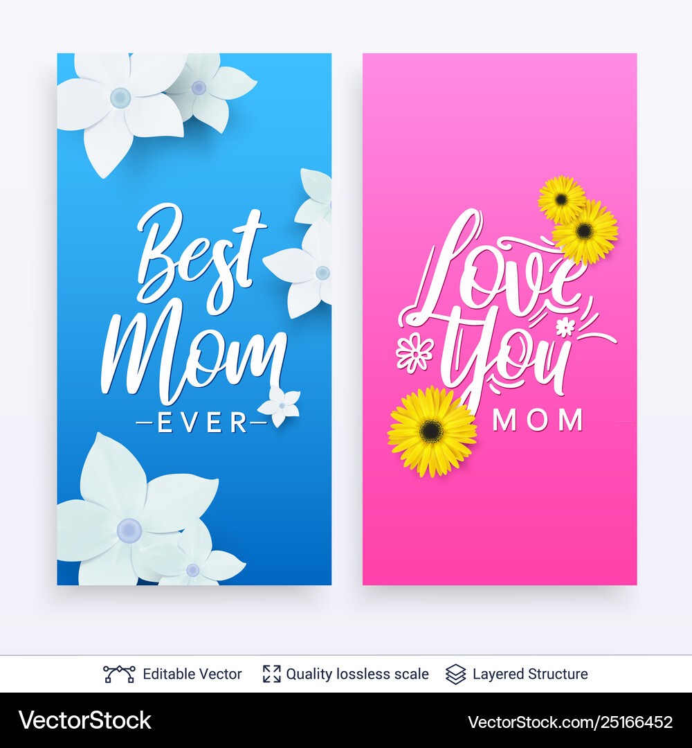 Greeting cards for mother day template Royalty Free Vector