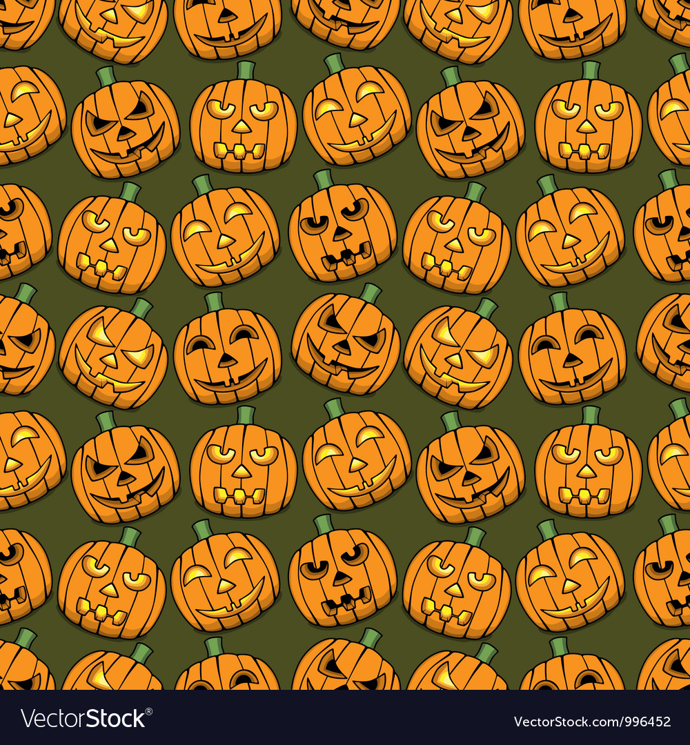 Halloween pumpkins seamless pattern Royalty Free Vector