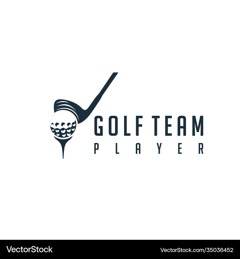 Modern stick golf with ball for team logo Vector Image