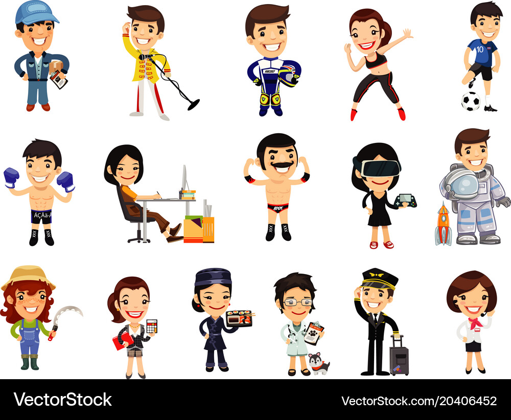 Occupations set1 Royalty Free Vector Image - VectorStock