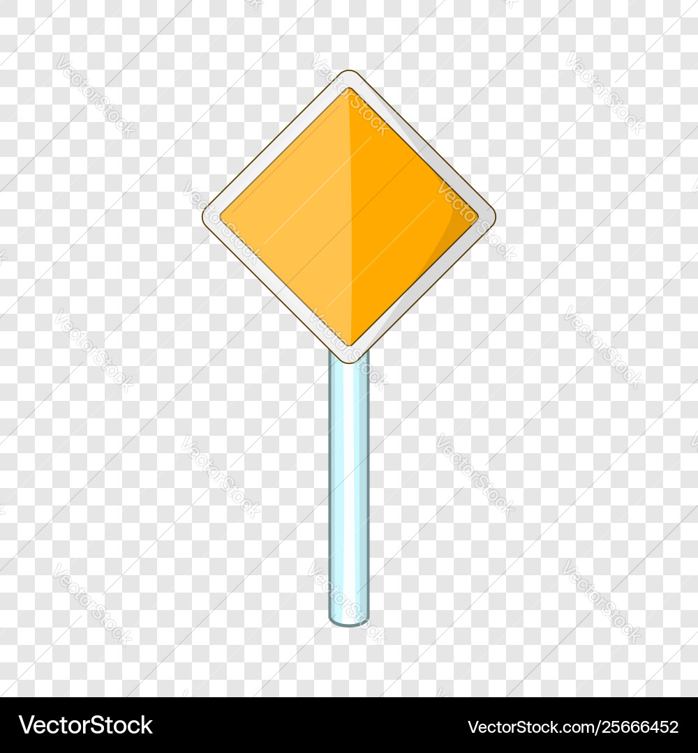 Priority road sign icon cartoon style Royalty Free Vector