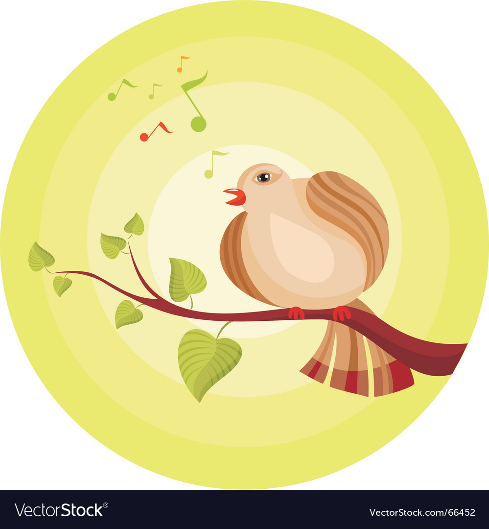 Singing bird Royalty Free Vector Image - VectorStock