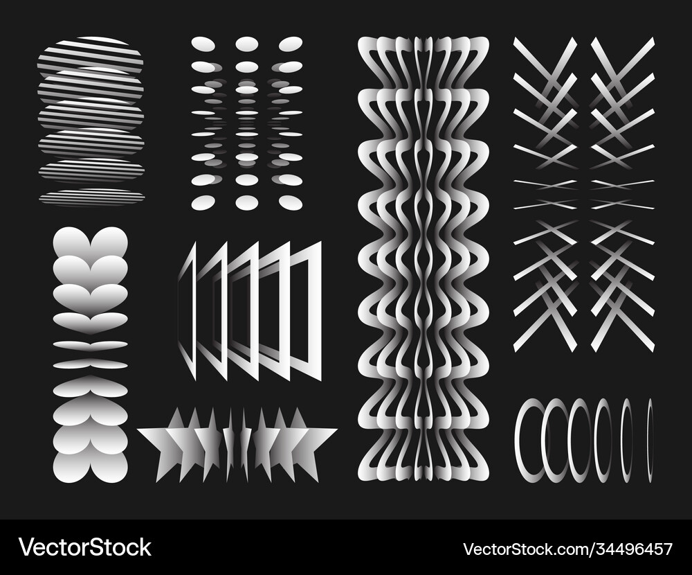 Abstract geometric shapes white shapes flipped Vector Image