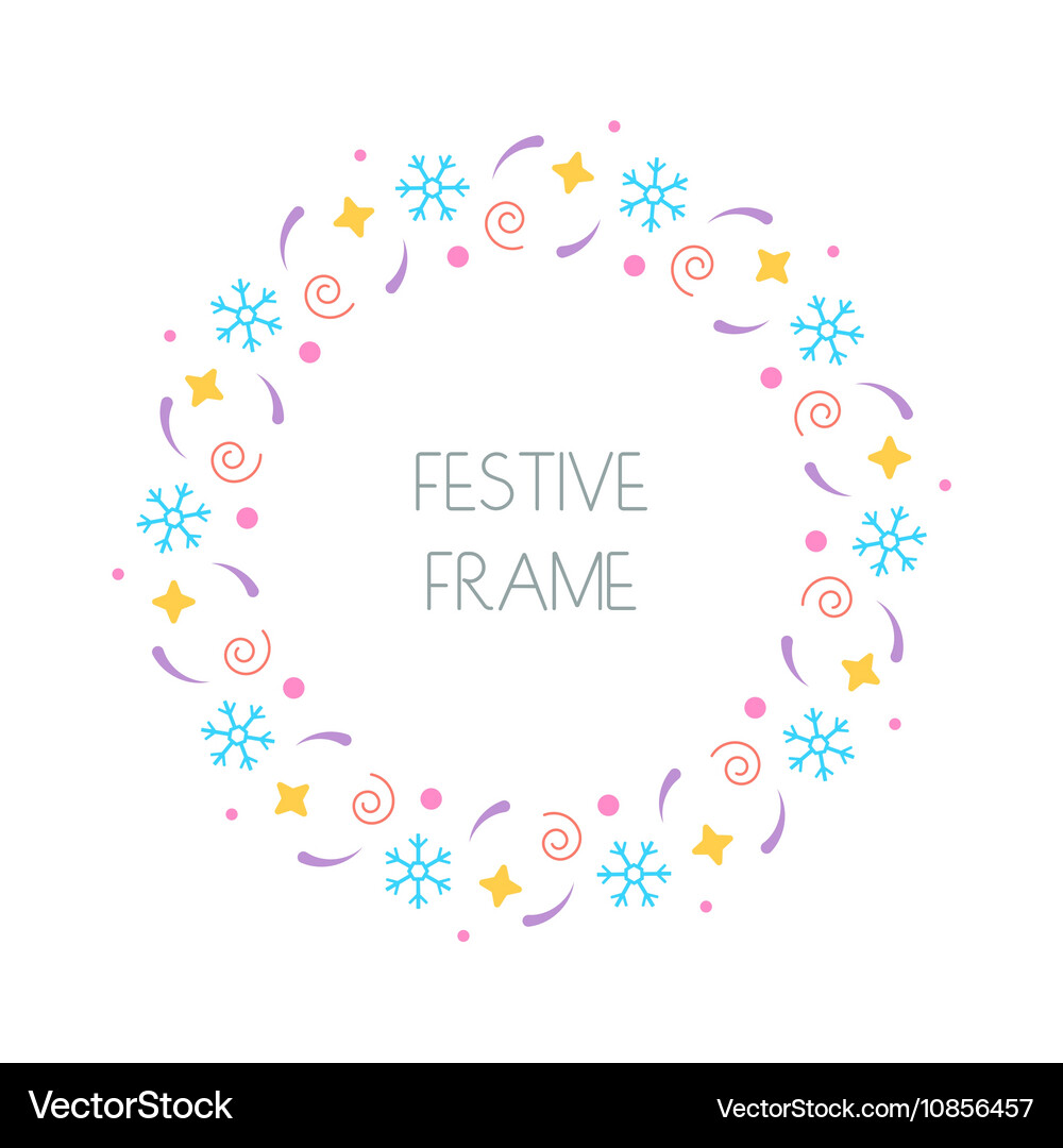 Christmas festive round frame for cards Royalty Free Vector