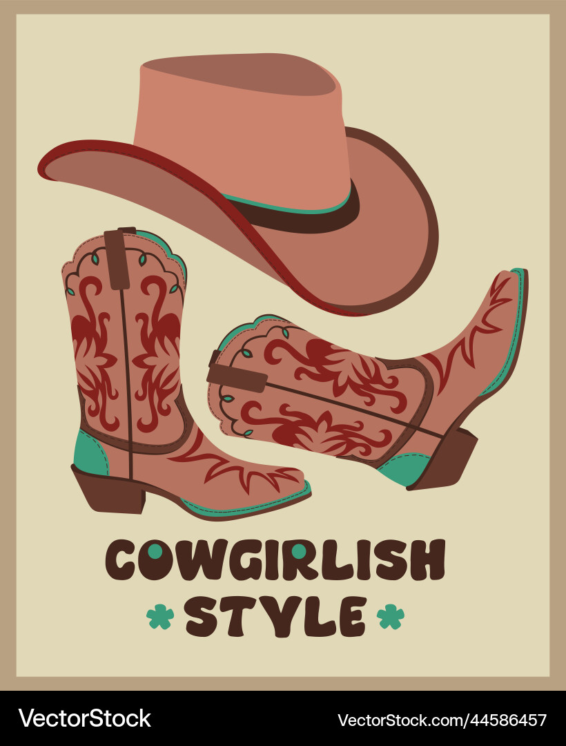 Cow girl accessories Royalty Free Vector Image