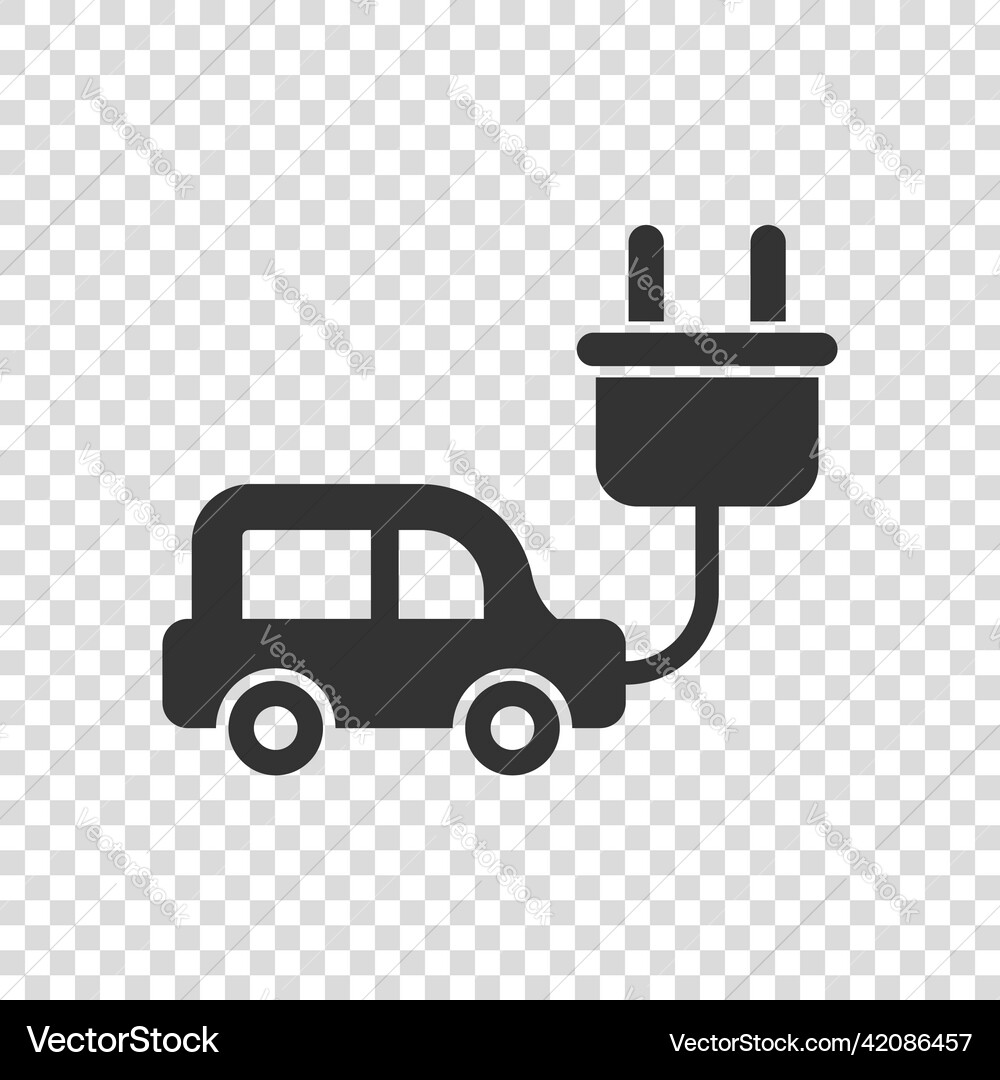 Electric car icon in flat style electro auto Vector Image