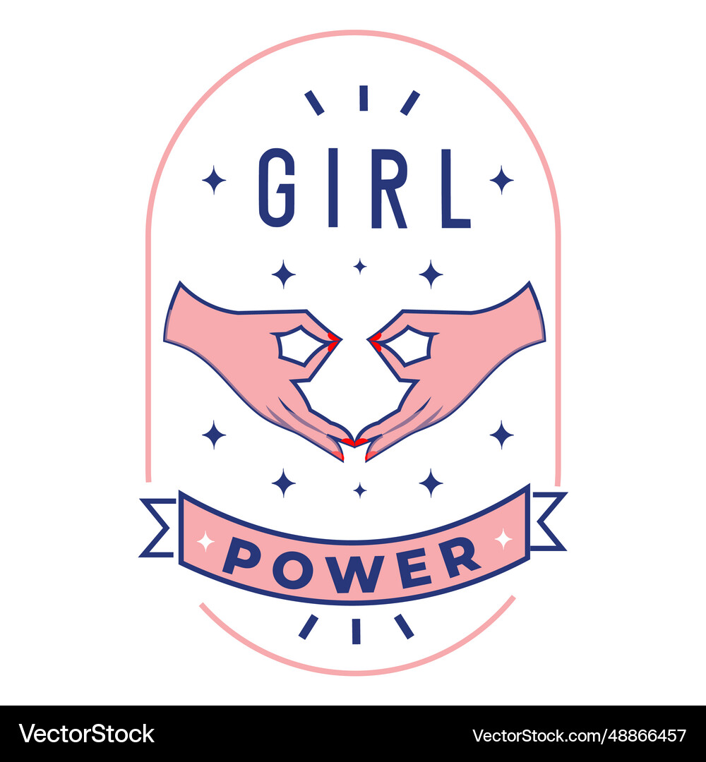 Girl power design badge Royalty Free Vector Image