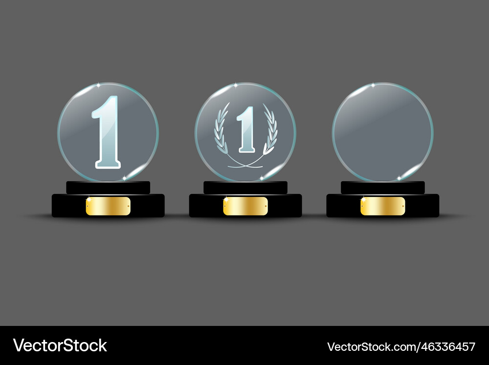 Glass prizes on a stand award background Vector Image