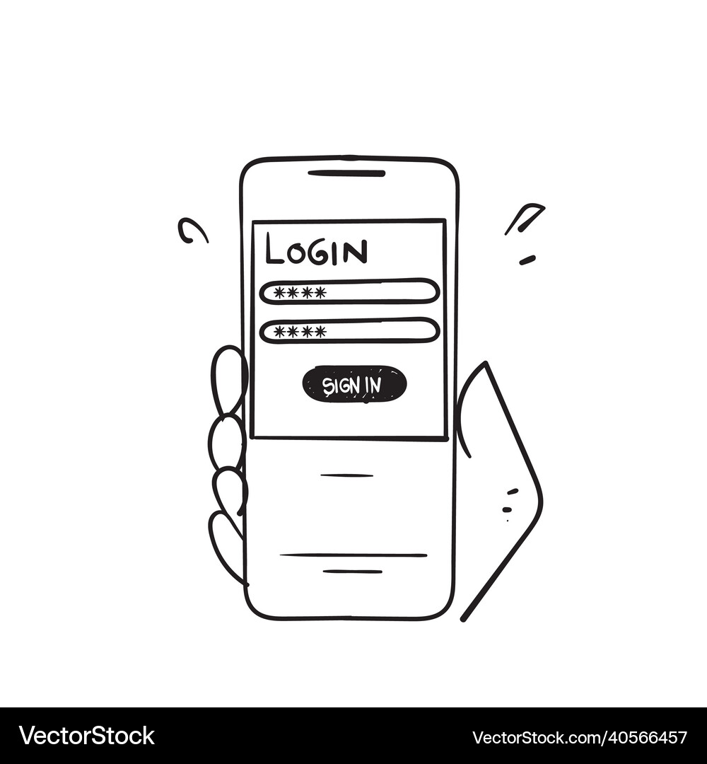 Hand drawn doodle username and login bar sign Vector Image