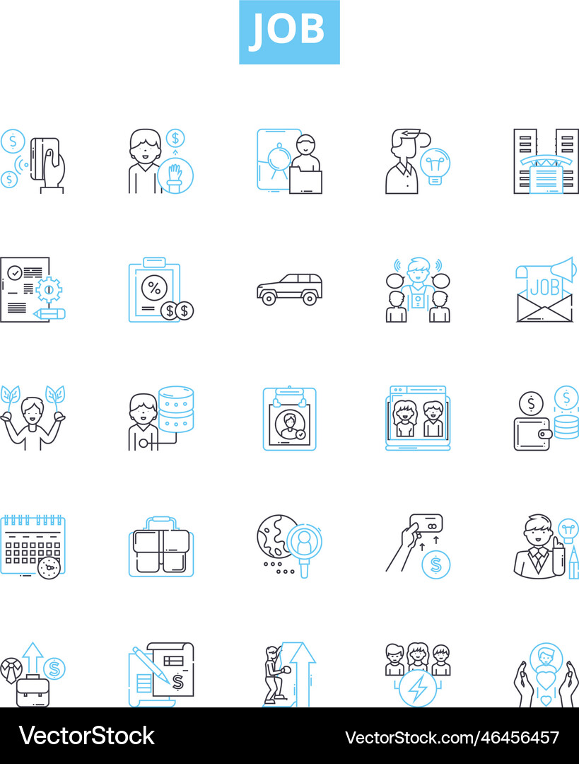 Job line icons set work employment Royalty Free Vector Image