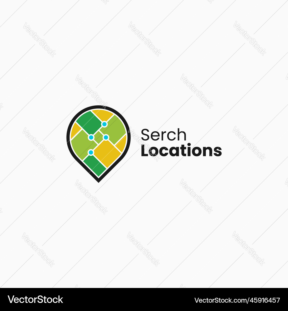 Logo search location simple mascot style Vector Image